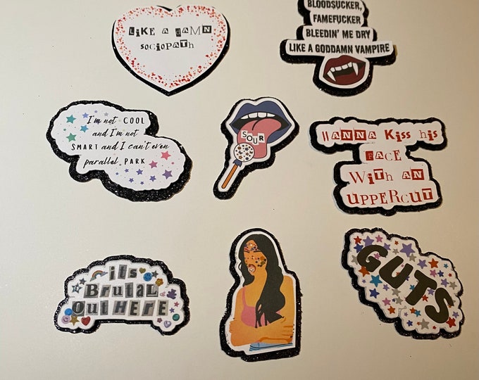 Set of 8 3D Olivia Rodrigo Themed Cupcake Toppers Olivia Rodrigo Cake ...