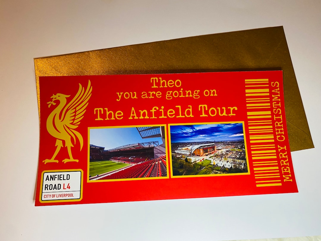 Personalised Anfield Stadium Tour Ticket | Liverpool Tour Souvenir ...