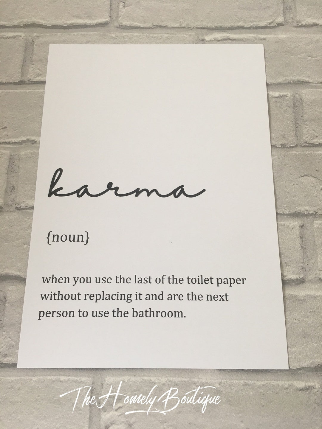 Karma Definition Print. Wall Art. Home Decor. Wall Decor. Typography ...