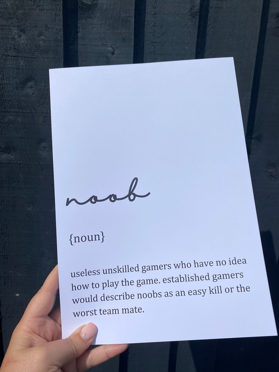 Noob Definition Print // Gaming Print, Gaming Decor, Gaming Wall Art ...