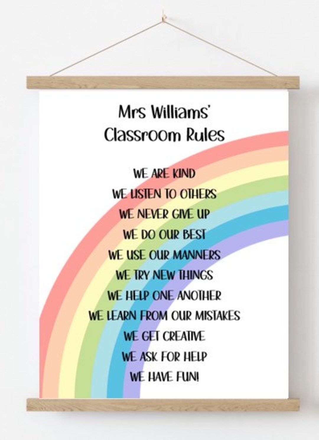 Personalised Classroom Rules Print | Classroom Decor, Classroom Print ...