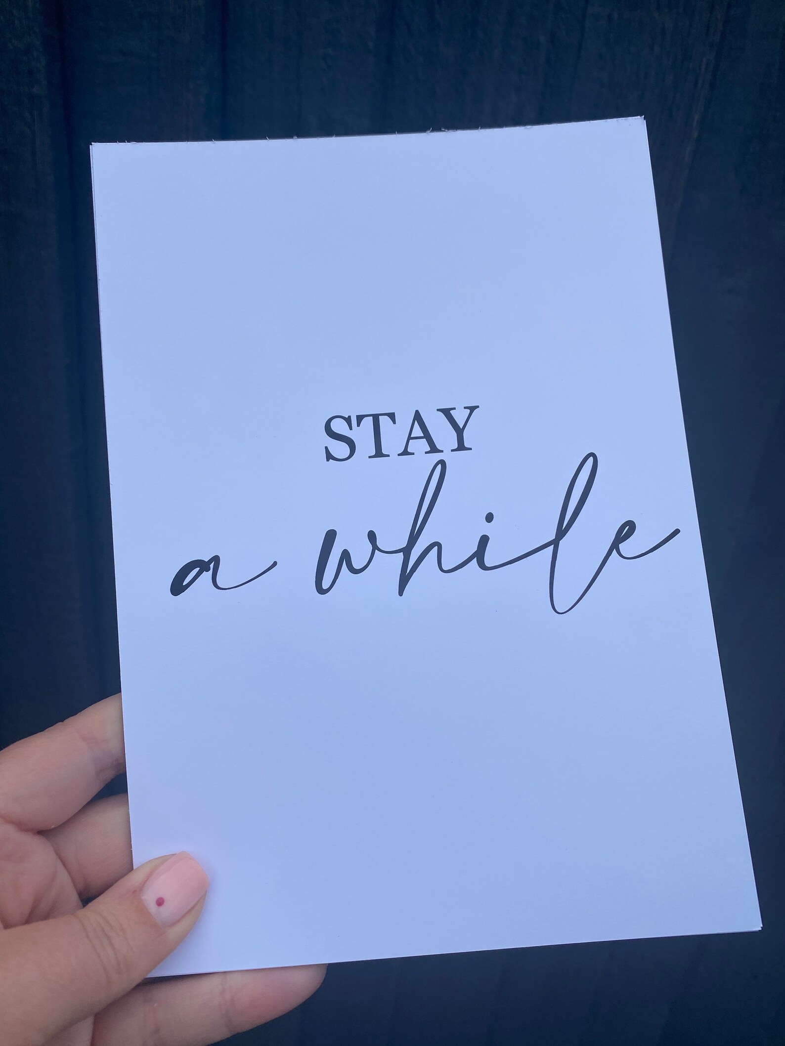 Stay a While Print. Monochrome Print. Minimalist Print. - Etsy
