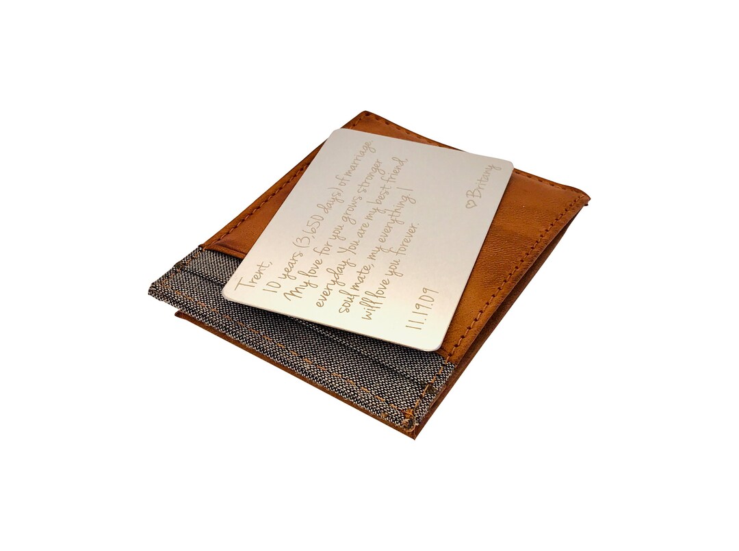 Personalized Metal Wallet Card: Custom Engraved Love Note Keepsake - Etsy