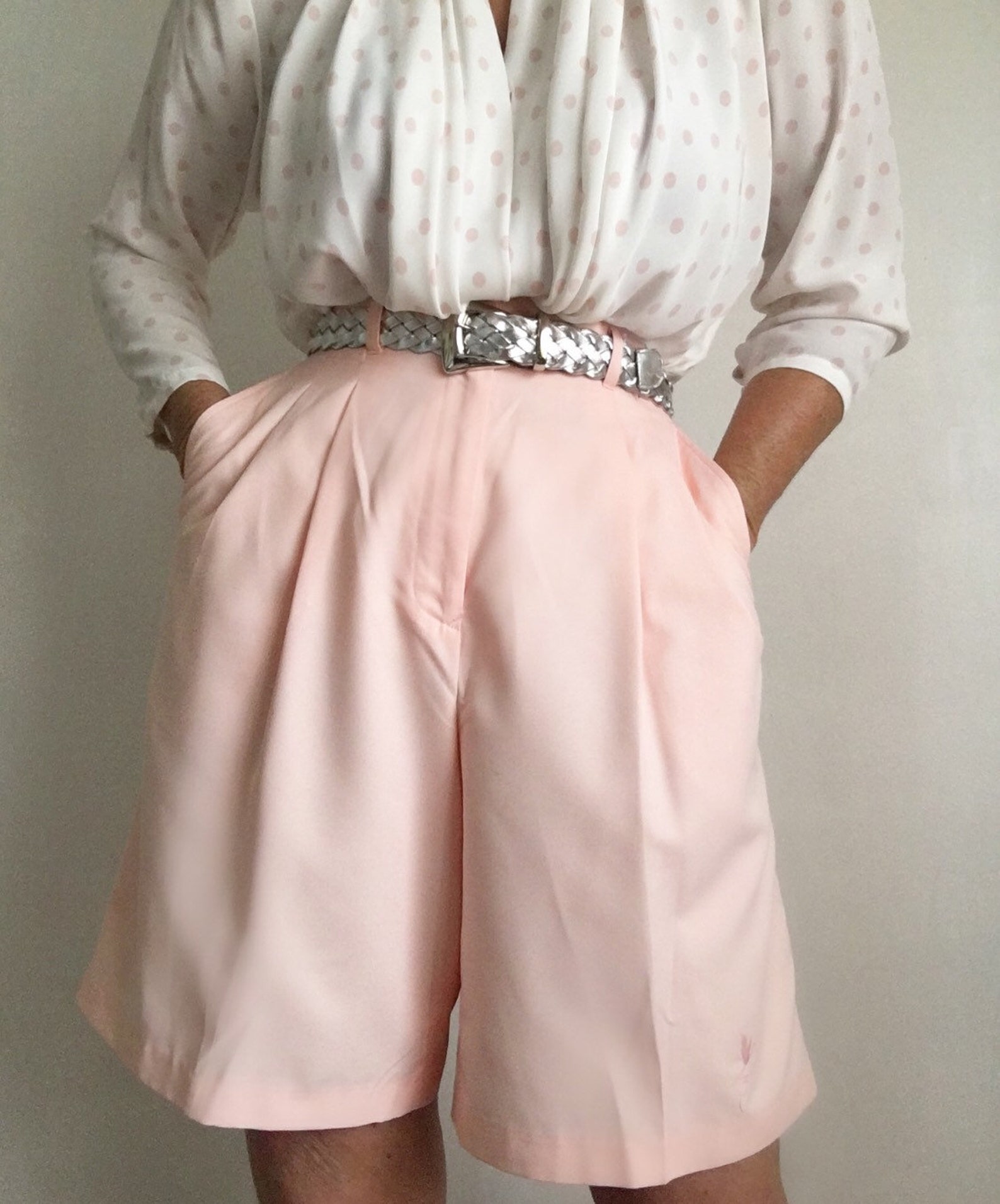 Vintage Highwaisted Bermuda Shorts Peach Vintage Peach - Etsy