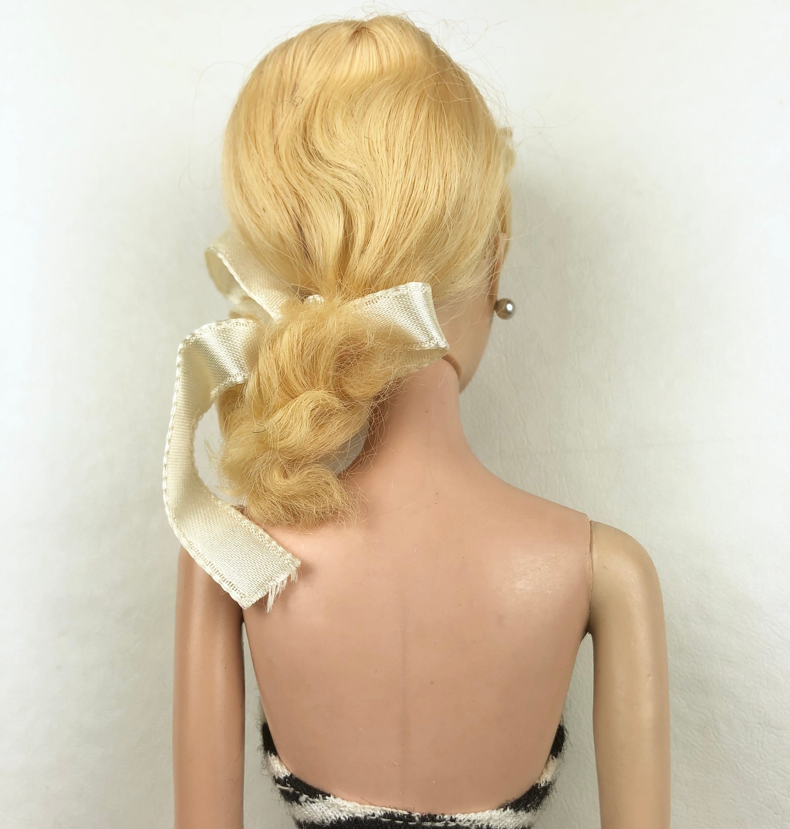 Vintage #3 Barbie Ponytail Doll & Box, 1959 #850 Blond W Zebra Swimsuit ...