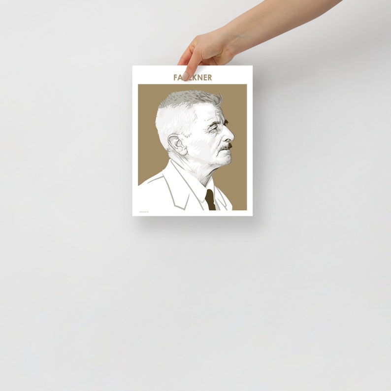 William Faulkner - Author Poster | Literary Poster | Writer Gift ...