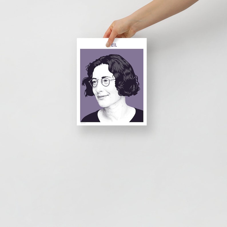 Simone Weil - Author Poster | Philosopher Poster | Philosophy Gift ...