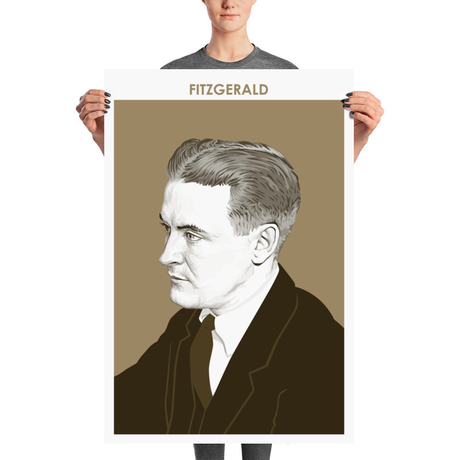 F. Scott Fitzgerald Author Poster Literary Poster Writer | Etsy