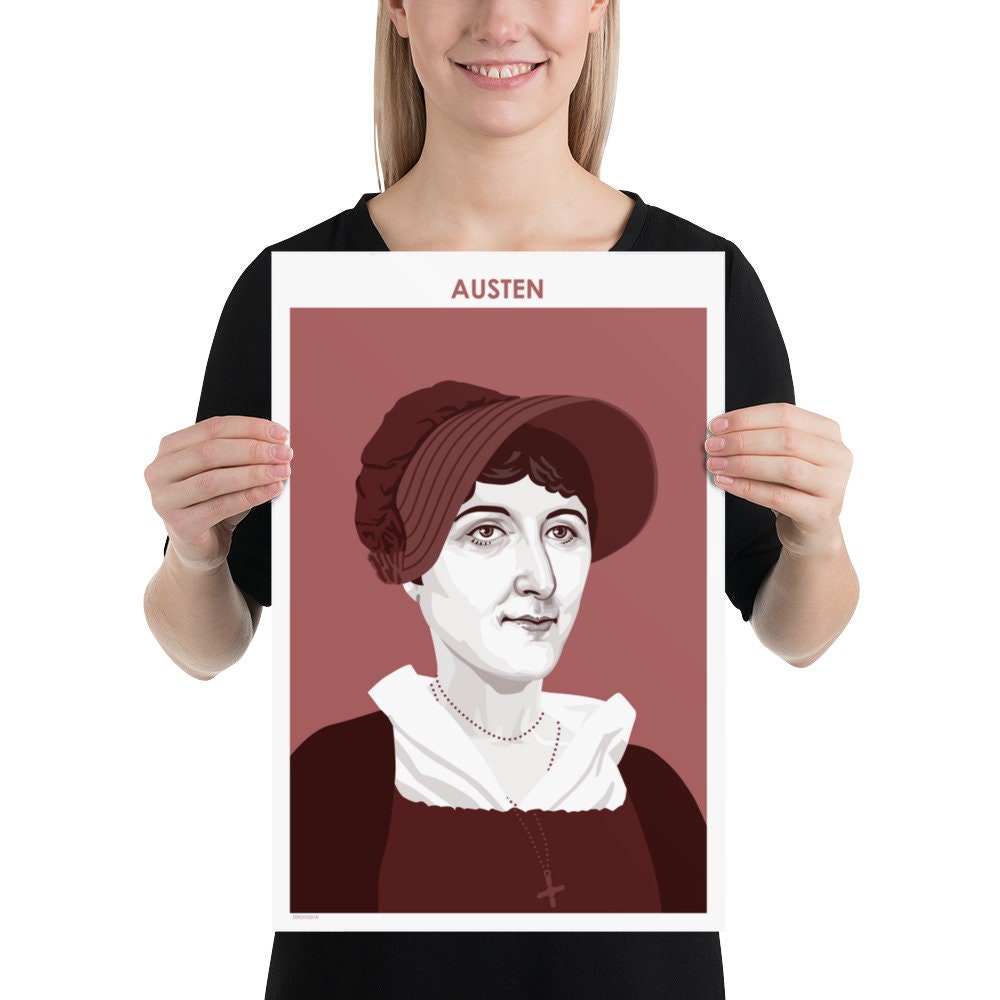 Jane Austen Author Poster Literary Poster Teacher Gift - Etsy