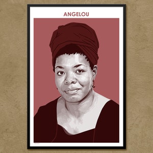 Maya Angelou - Author Poster | Literary Poster | Writer Gift | Teacher ...