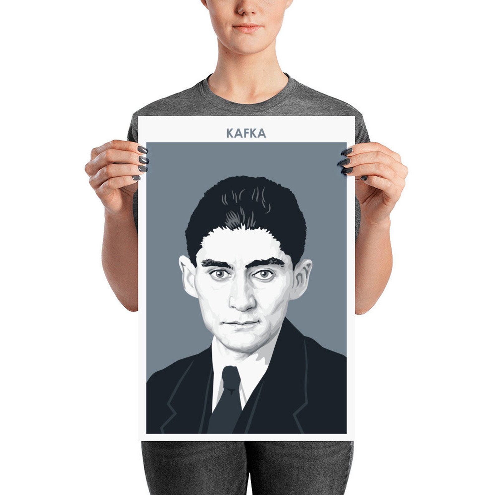 Franz Kafka Author Poster Literary Poster Writer Gift | Etsy