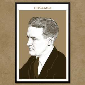 F. Scott Fitzgerald - Author Poster | Literary Poster | Writer Gift ...