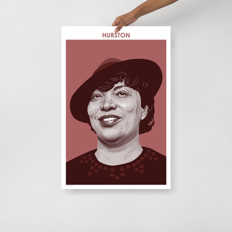 Zora Neale Hurston - Author Poster | Literary Poster | Writer Gift ...