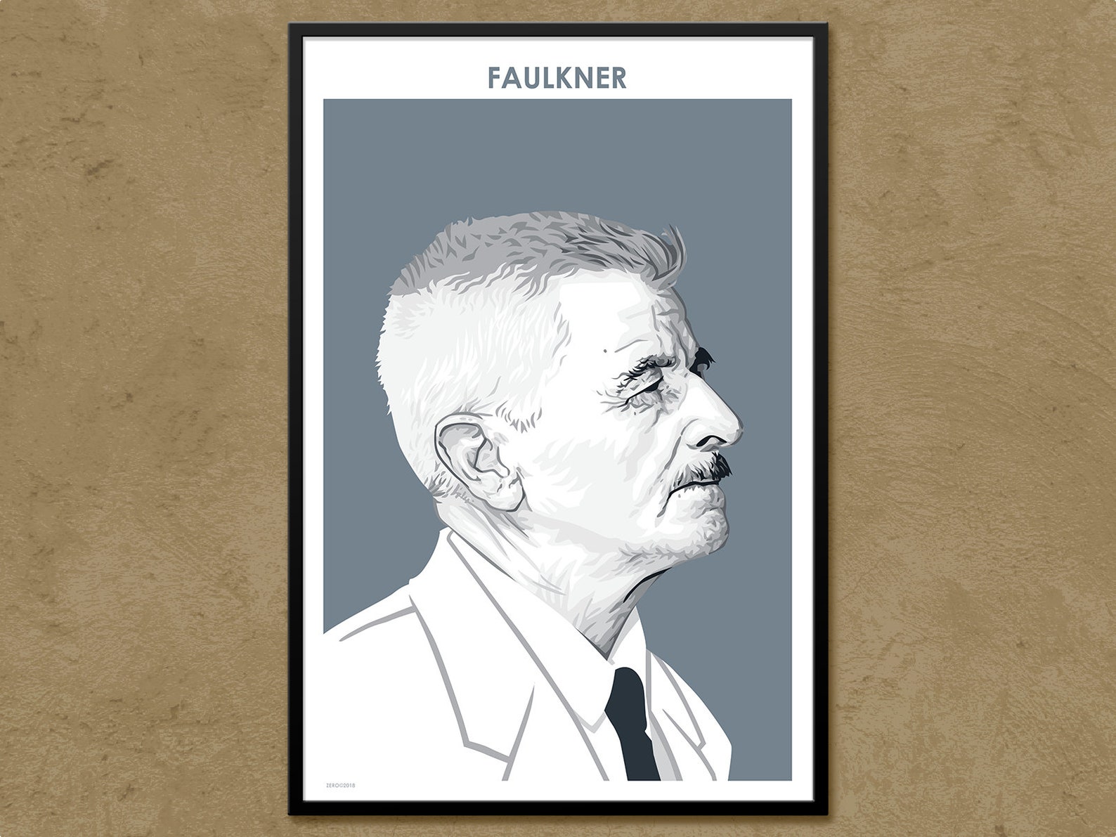 William Faulkner - Author Poster | Literary Poster | Writer Gift ...