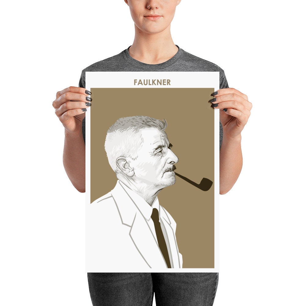 William Faulkner Author Poster Literary Poster Writer | Etsy