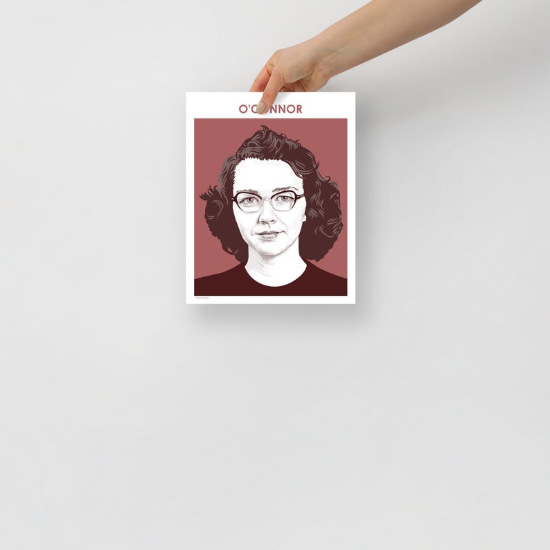 Flannery O'connor - Author Poster | Literary Poster | Writer Gift ...