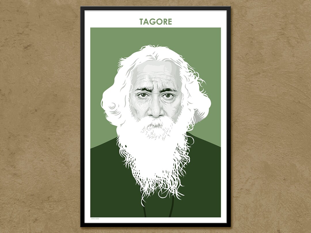 Rabindranath Tagore - Author Poster | Literary Poster | Writer Gift ...