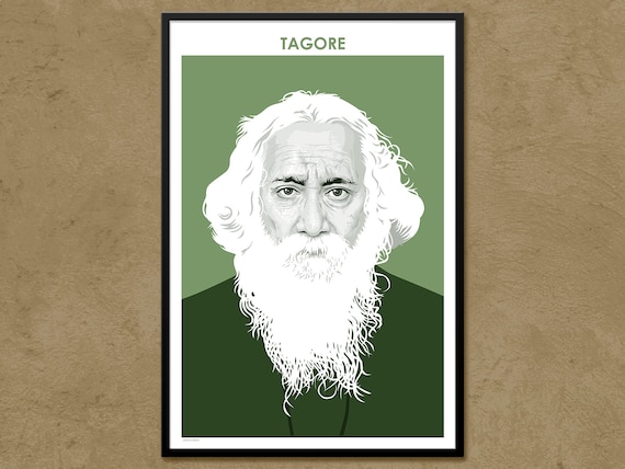 Rabindranath Tagore Author Poster Literary Poster Writer - Etsy