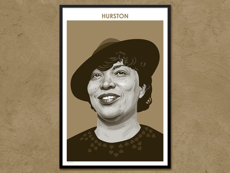 Zora Neale Hurston - Author Poster | Literary Poster | Writer Gift ...