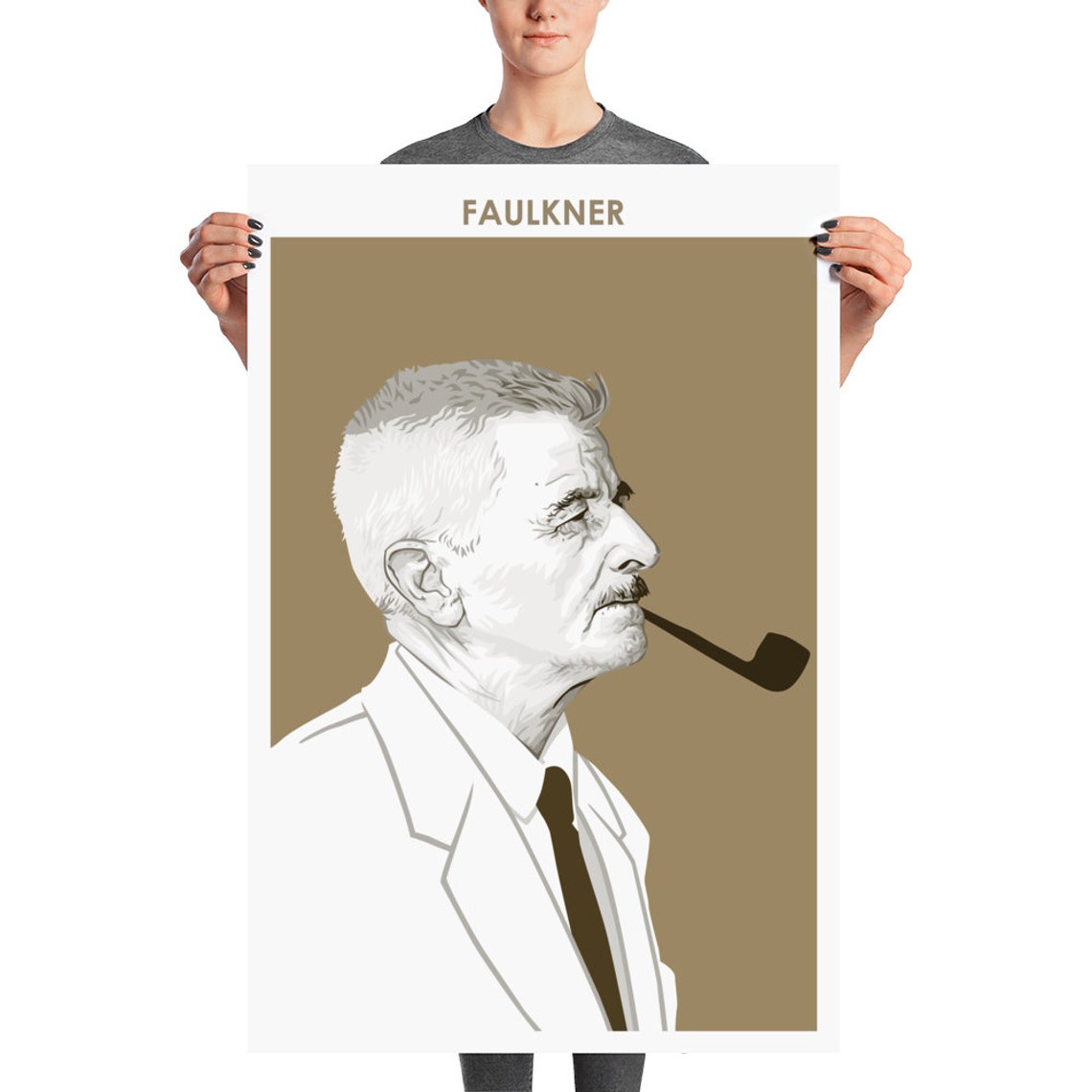 William Faulkner Author Poster Literary Poster Writer | Etsy