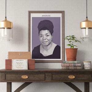 Maya Angelou - Author Poster | Literary Poster | Writer Gift | Teacher ...