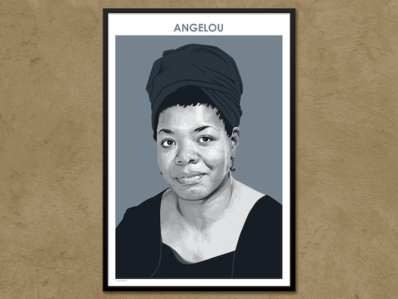 Maya Angelou Author Poster Literary Poster Writer Gift | Etsy