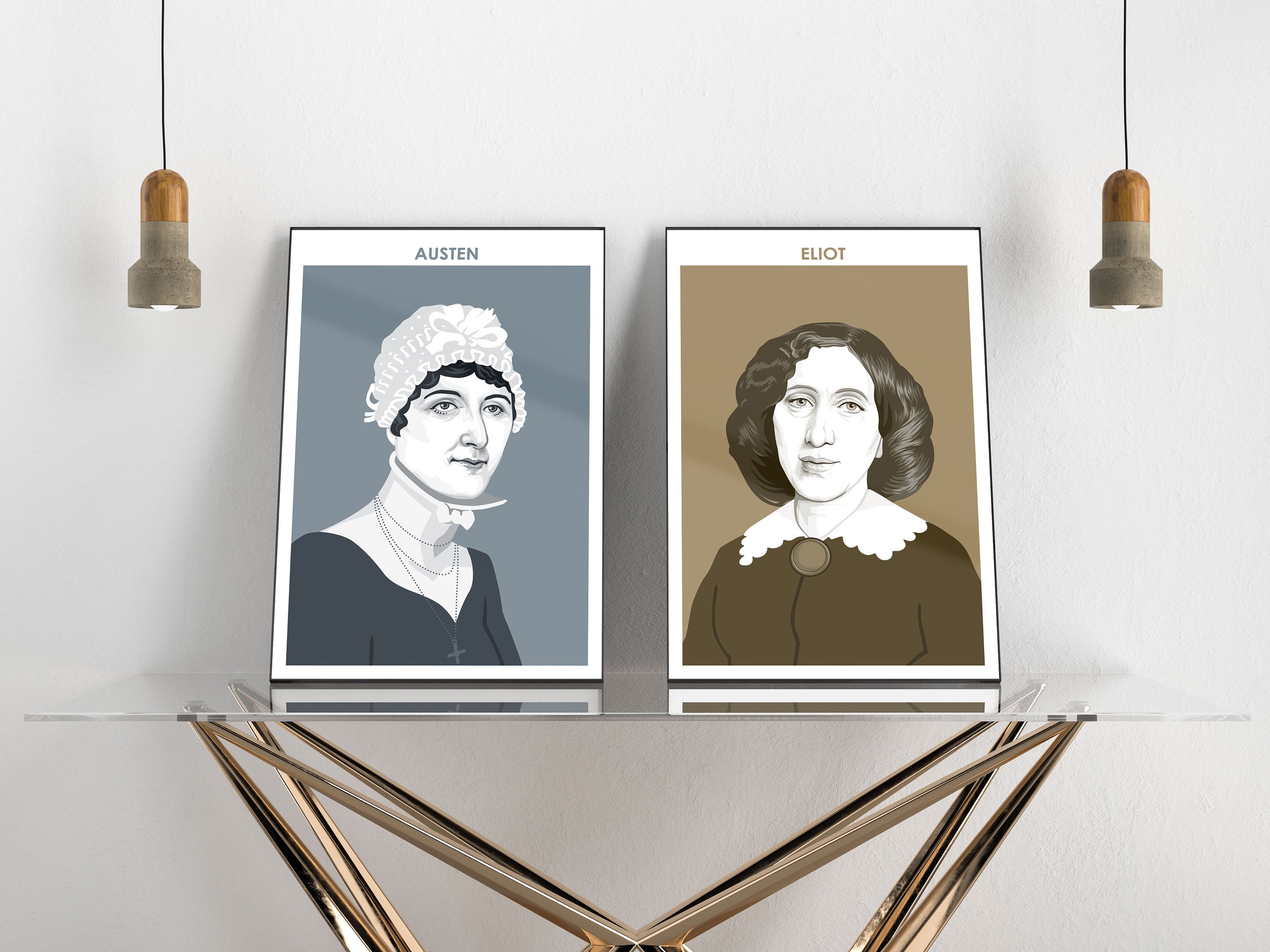 Jane Austen Author Poster Literary Poster Writer Gift | Etsy