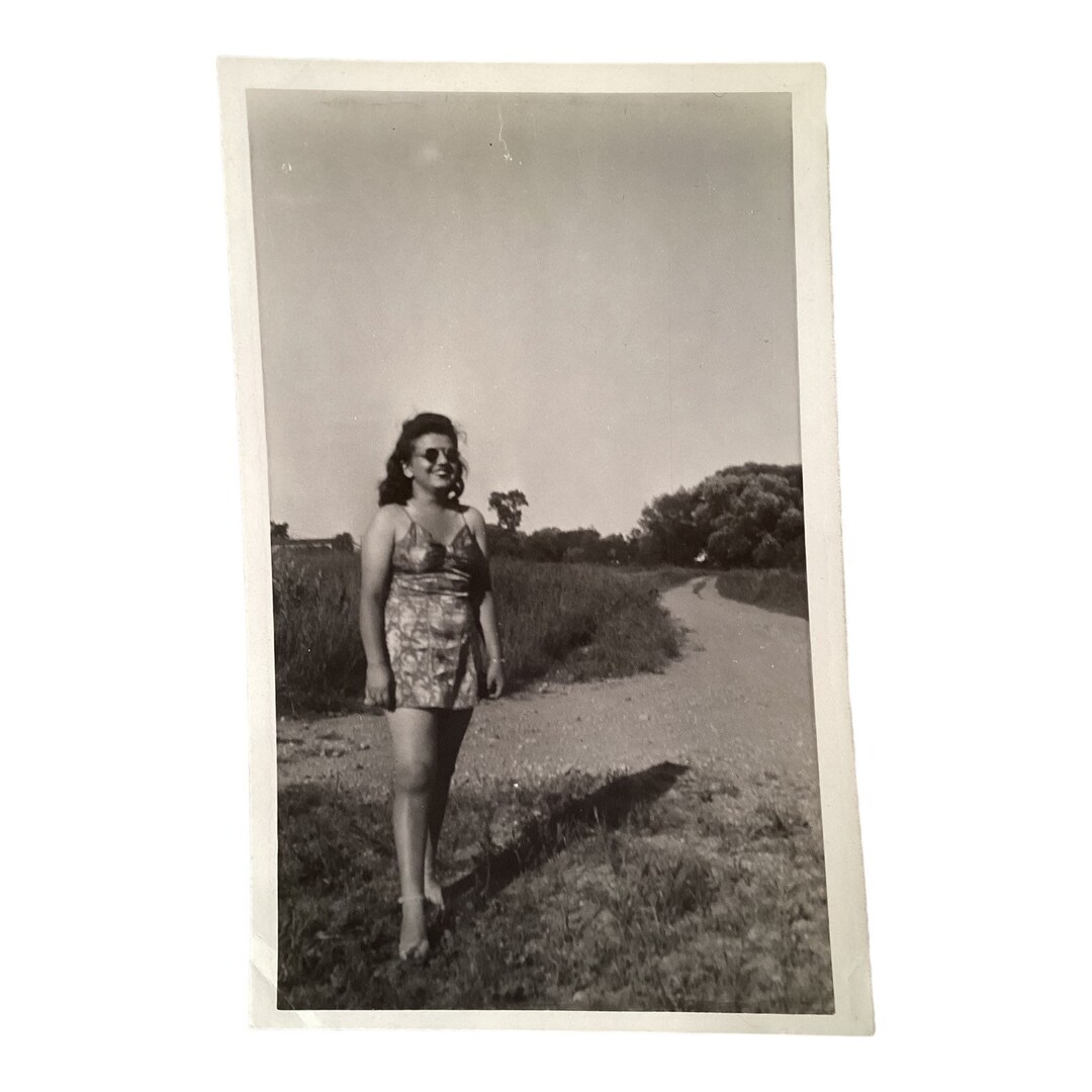 Vintage Bathing Beauty Forget Me Not Pin Up Photograph Picture Etsy