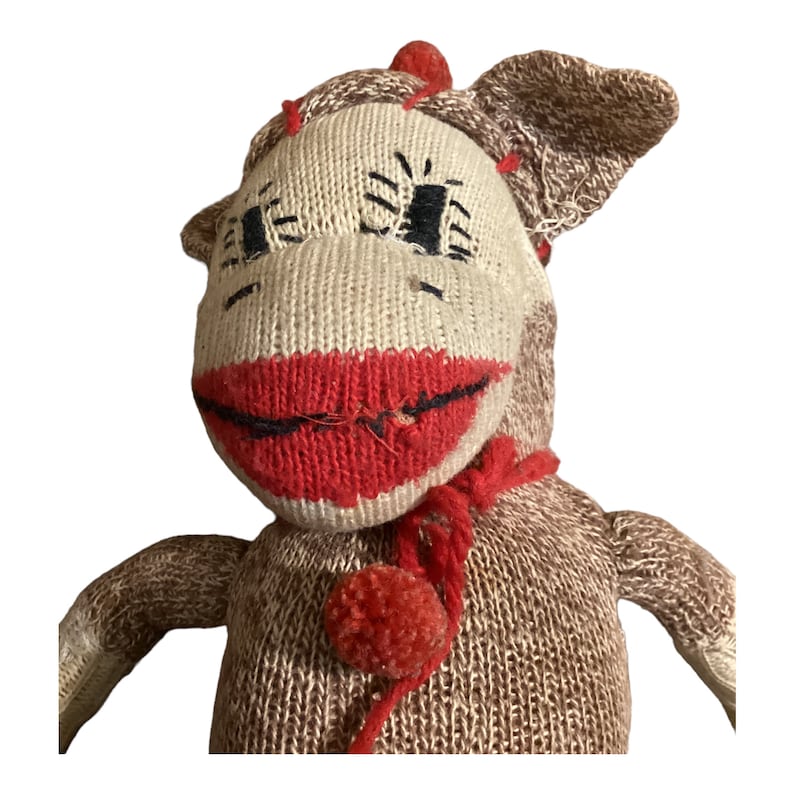 True Vintage Homemade Sock Monkey Stuffed Animal Plush - Etsy