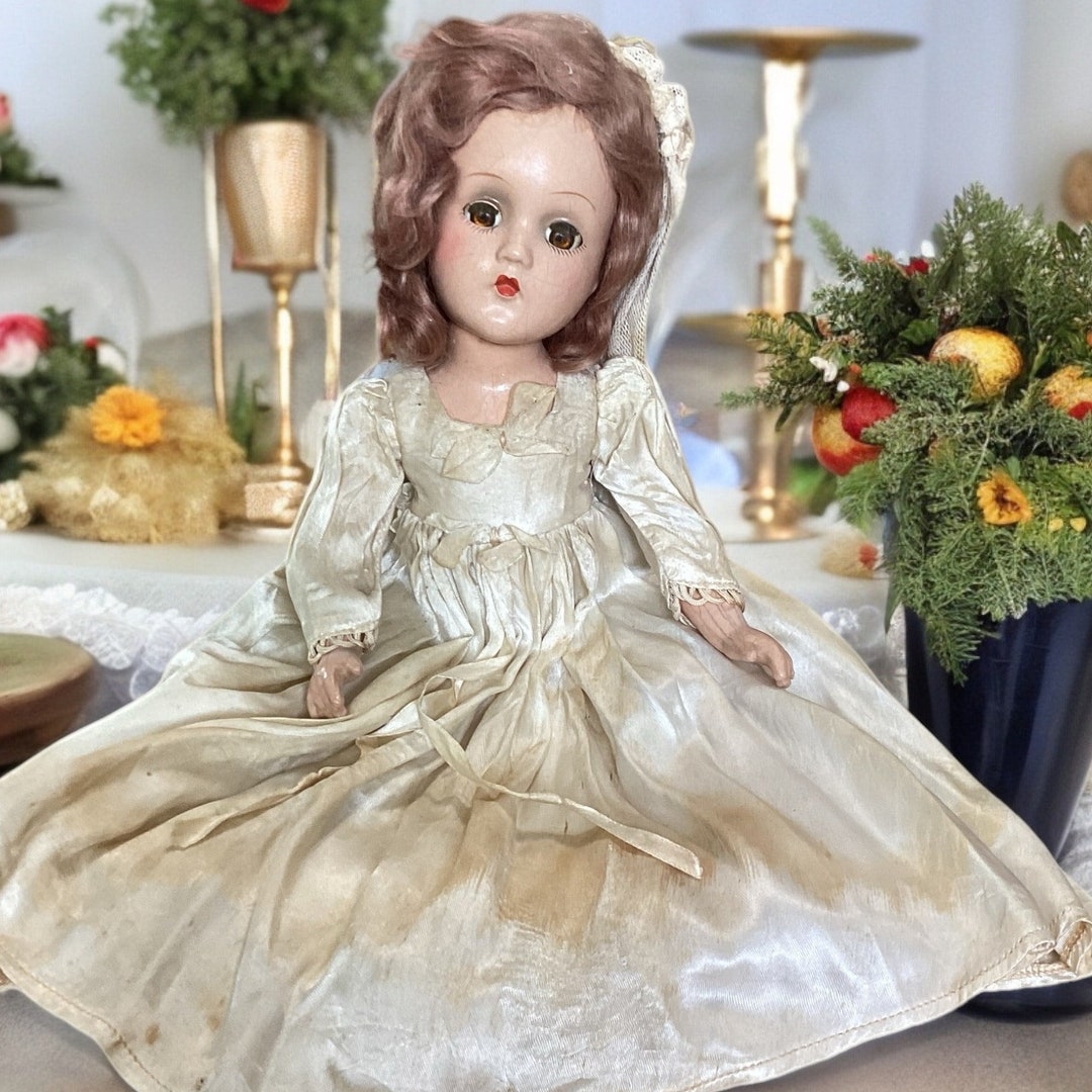 Antique 14 Composition Doll Wendy Ann Madame Alexander Bride Dress - Etsy