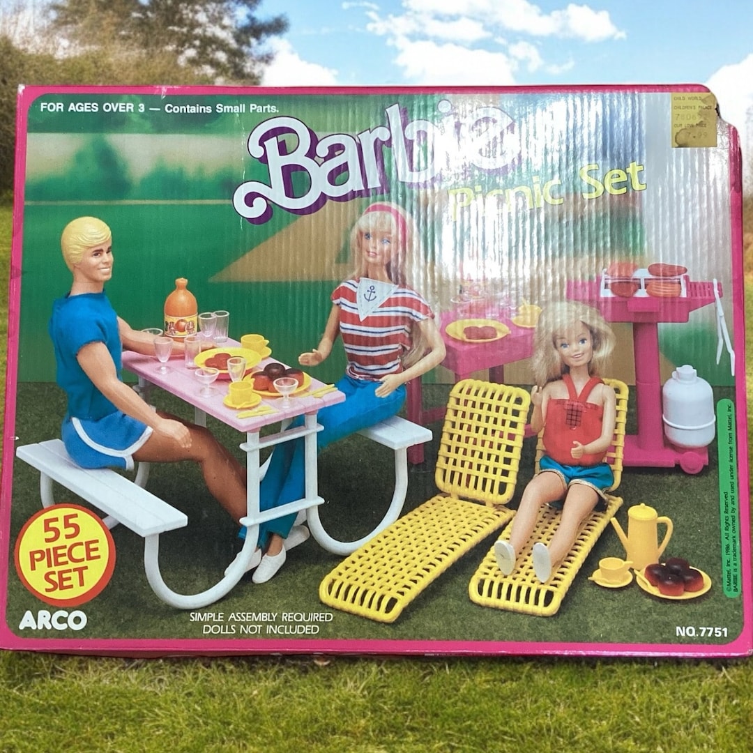 Vintage 1989 Mattel Barbie Picnic Set 7751 Arco Toys Set W/ Box - Etsy