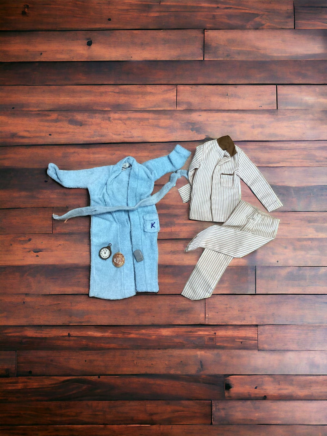 Vintage Barbie Doll Outfit Robe Pajamas Razor Clock - Etsy