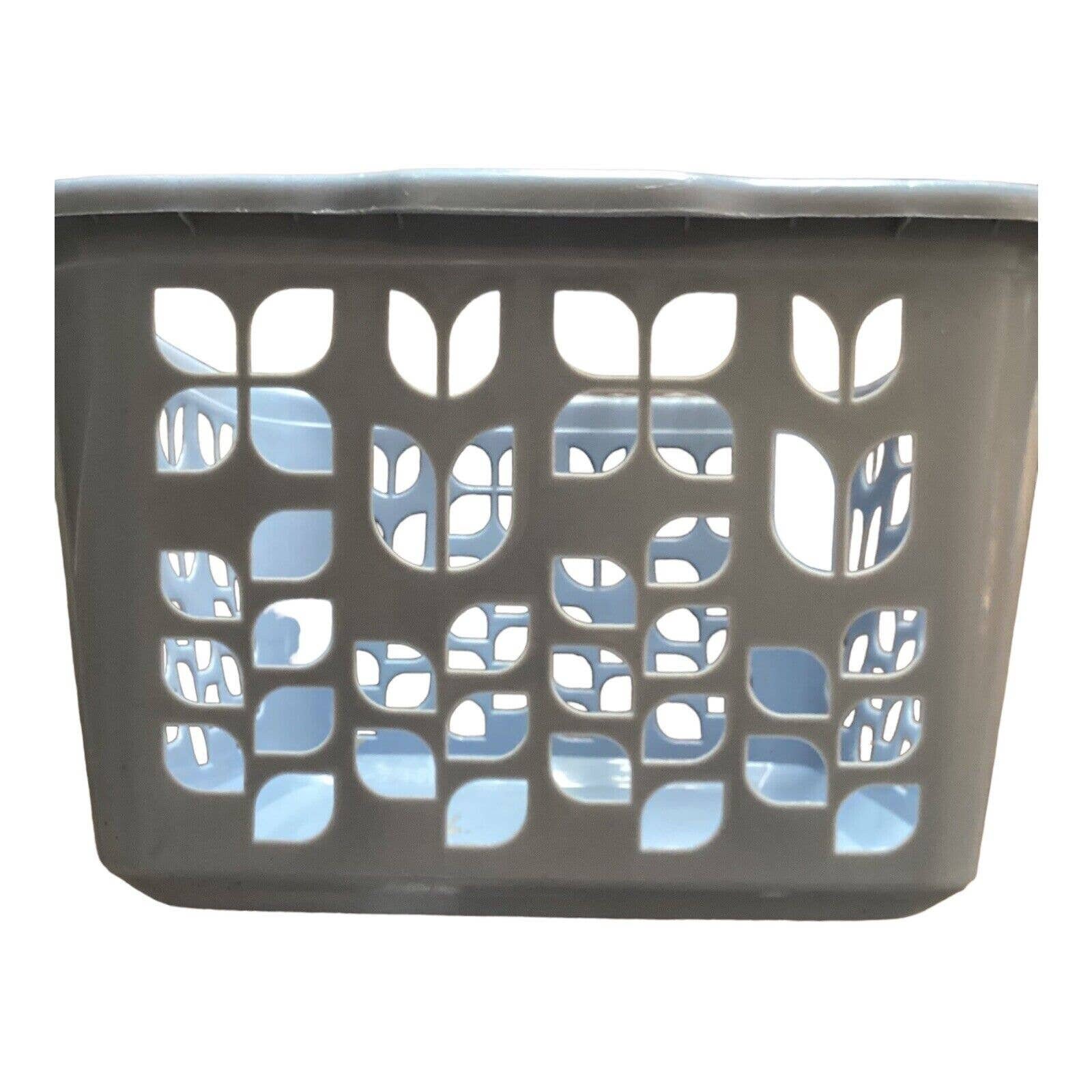 Lot of 2 Vintage Rubbermaid Floral Tulip Square Laundry Baskets Blue ...