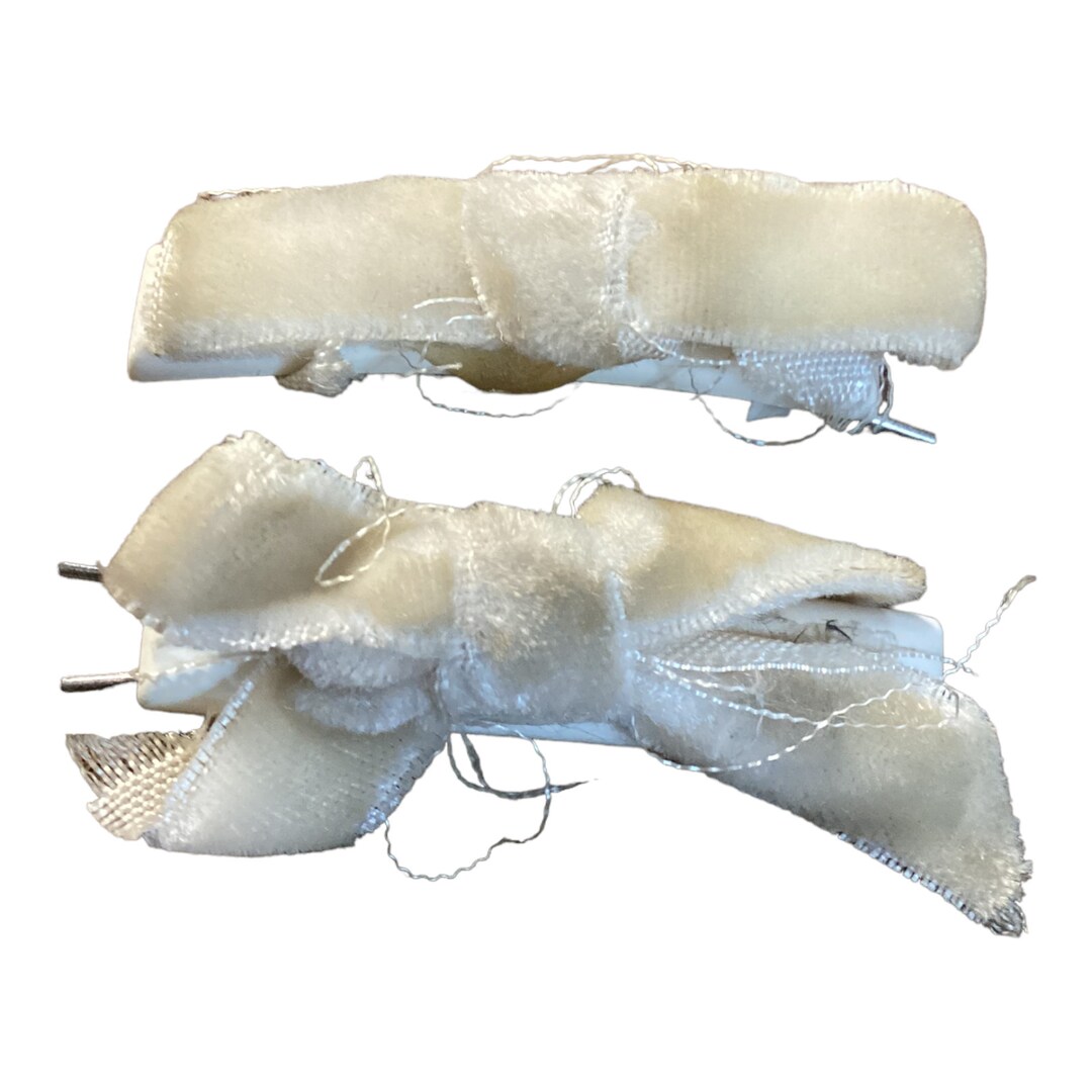 Vintage Kids Girls Doll Hair Ribbon Barrettes Pair Clip Homemade Maybe ...