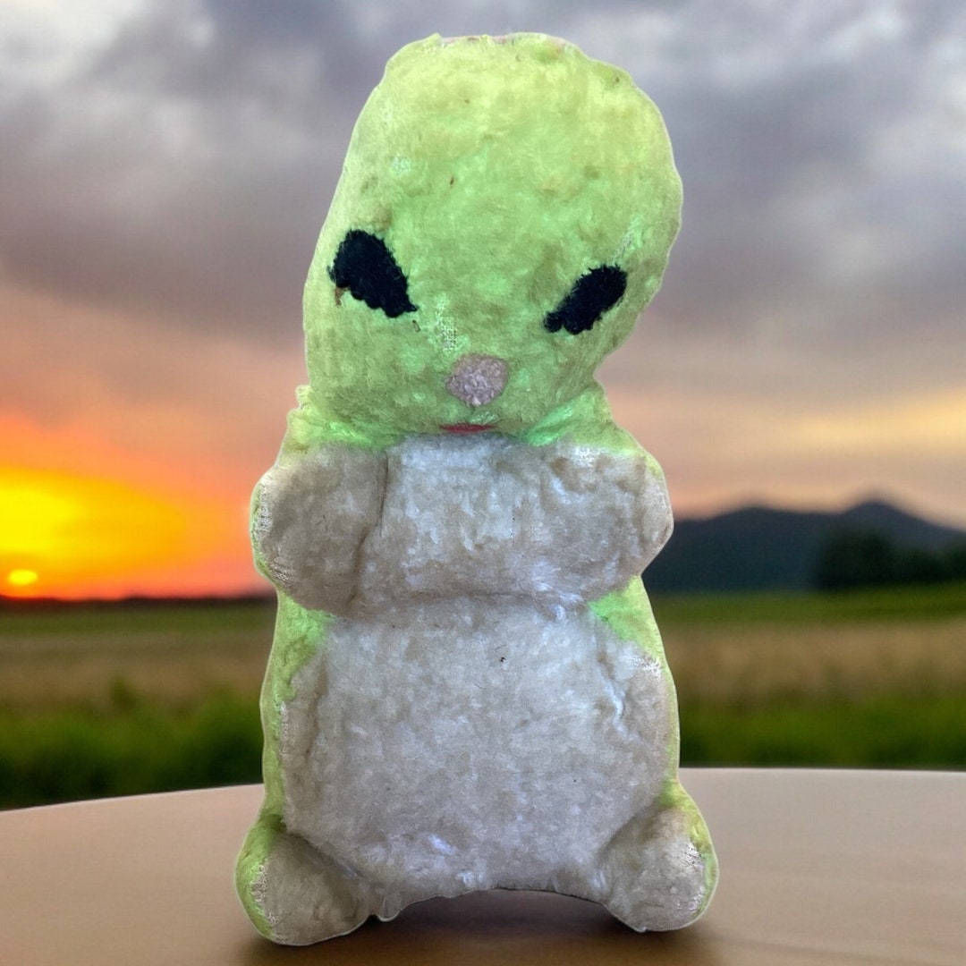 Vintage Sterling Stuffed Animal Plush Lime Green Bunny Rabbit - Etsy