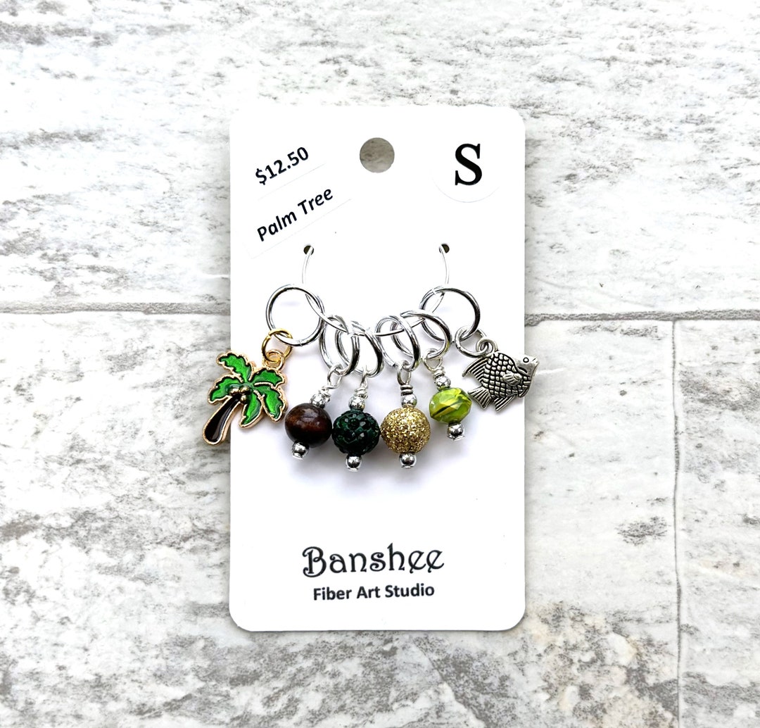 Palm Tree Stitch Marker Set - Small Stitch Marker Set - 11mm Rings - Etsy