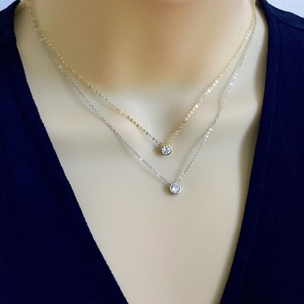 Solitaire Necklace - Etsy
