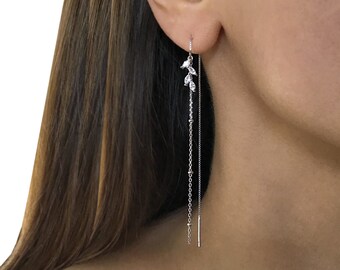 Long Chain Earrings | Etsy