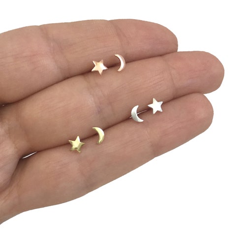 Acetate Moon and Star Studs // Stud Earrings // Resin Studs - Etsy