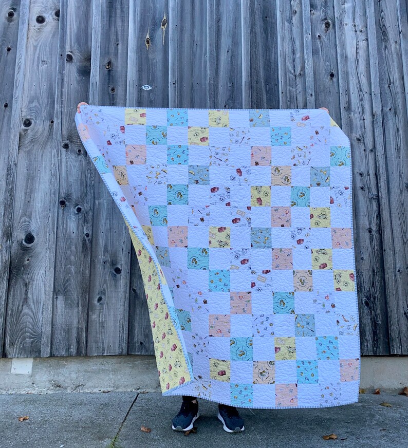 Magic Wizard Quilt Modern Lap Quilt Throw Quilt Colourful Quilt Blanket Cotton Quilt Handmade ...