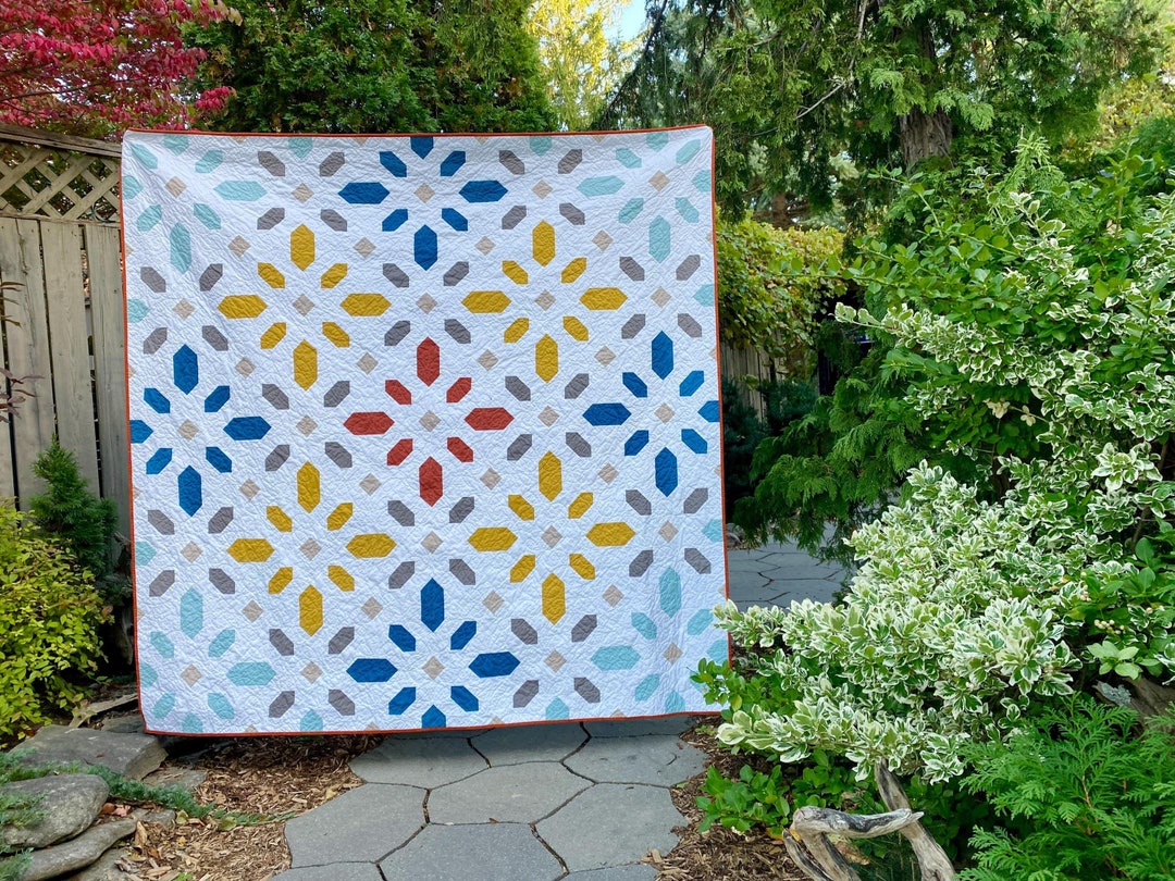 Eyelet Lace Quilt - Lap Throw Quilt - Modern Quilt Blanket - Colourful ...