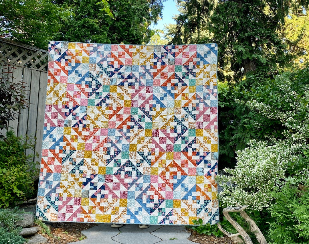 Unruly Nature Quilt - Lap Throw Quilt - Modern Quilt Blanket ...