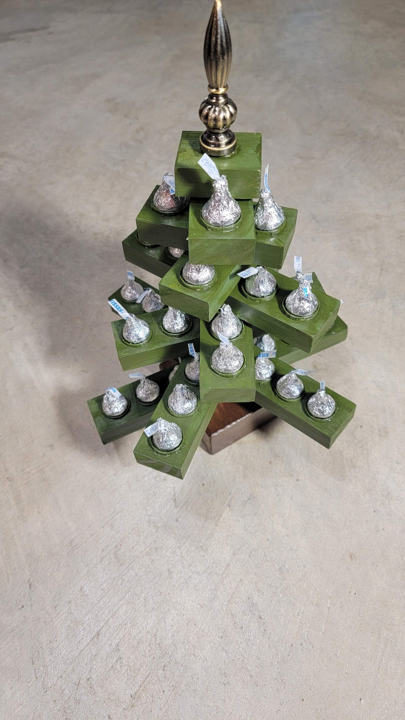 Made to Order Custom Wooden Tower Christmas Tree Candy Holder Flat Lay ...