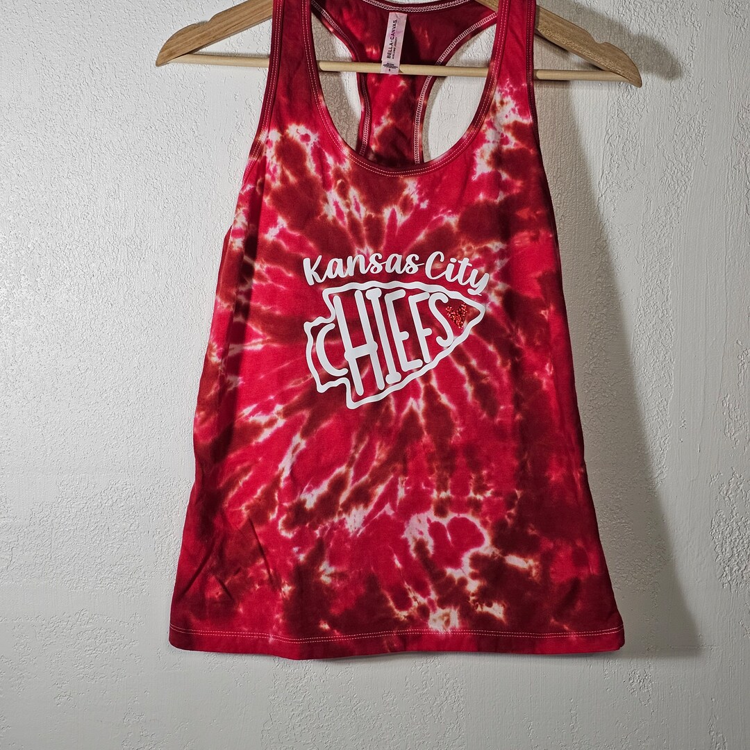 SMALL Kansas City Chiefs Cotton Tie-dye Graphic Tank Top Graphics Adult ...