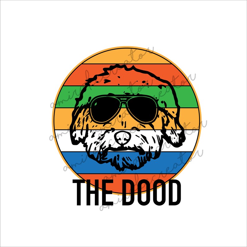 Golden Doodle "the Dood" Dog PNG SVG Graphic File Digital Shirt Making ...