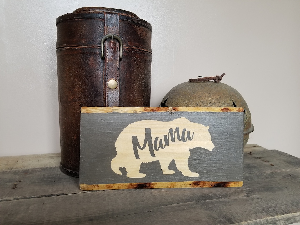 Mama Bear Wooden Sign Mother's Day Birthday Handmade - Etsy