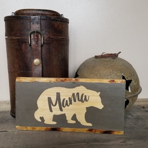 Mama Bear Wooden Sign Mother's Day Birthday Handmade - Etsy