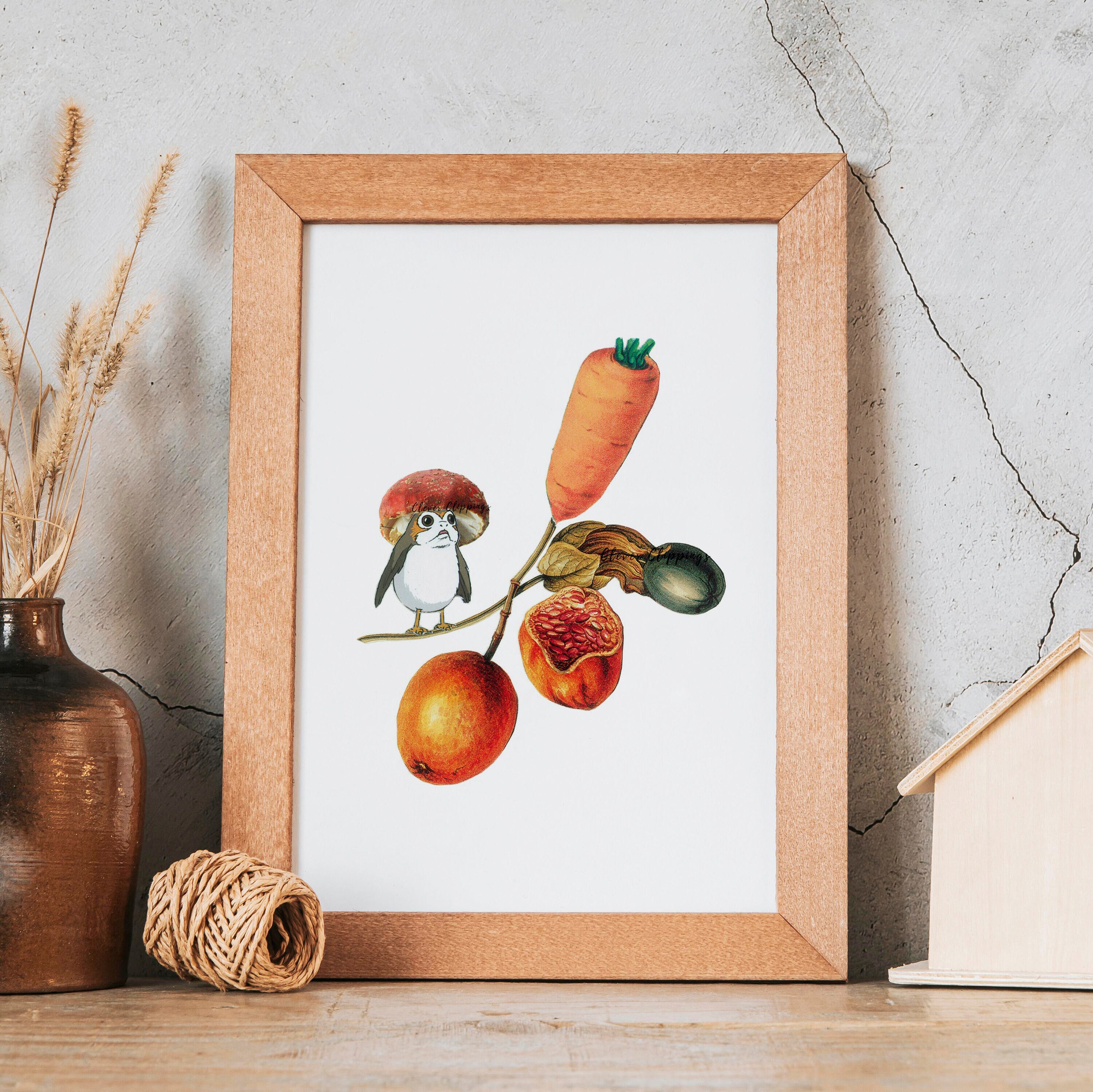 Last Jedi Nursery Art Collage Porgs Mushroom Print Kitchen Art Scifi ...