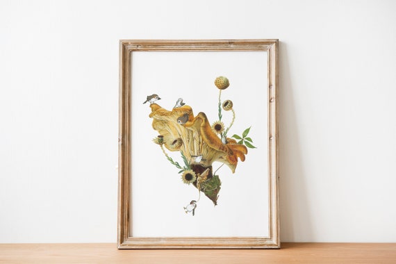 Last Jedi Nursery Art Collage Porgs Mushroom Print Kitchen Art Scifi ...