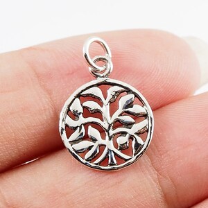 2 Pcs Circle Tree of Life Charm Sterling Silver Charm - Etsy